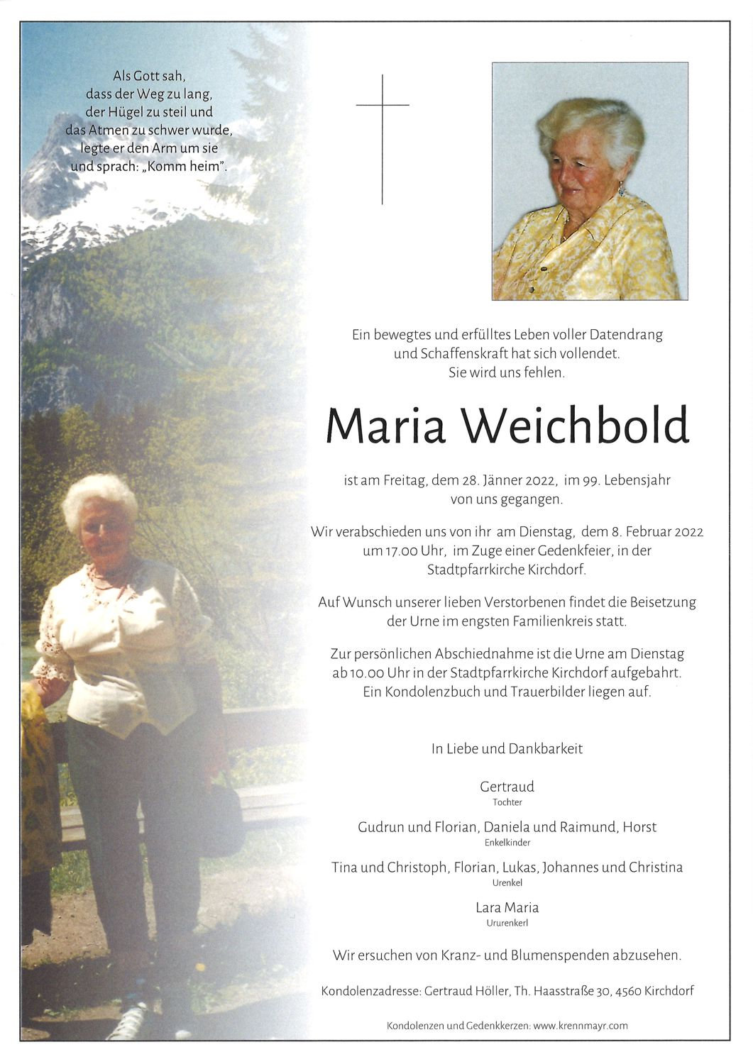 Todesfall Maria Weichbold